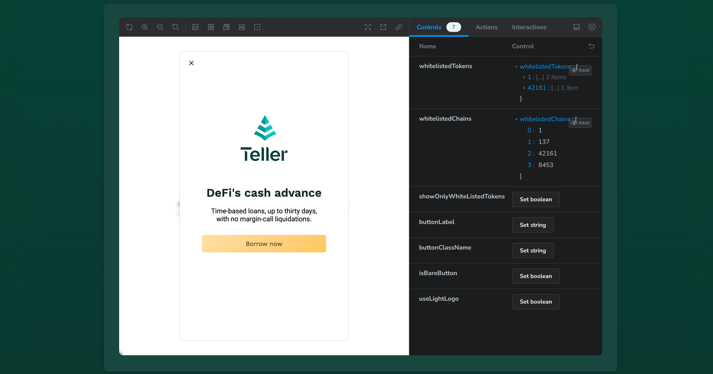 Teller Cash Advance Widget